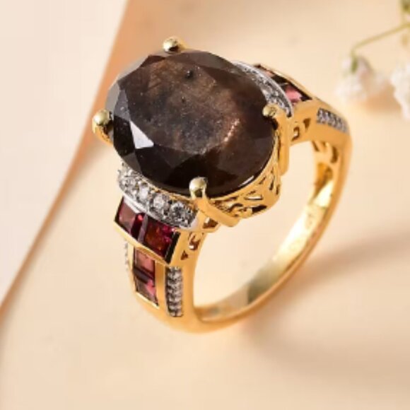 Jewelry | Zawadi Chocolate Sapphire And Multi Gemstone Ring | Poshmark
